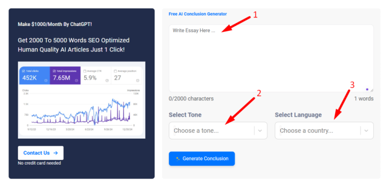 Conclusion Generator Tool To Finish Your Essay Properly