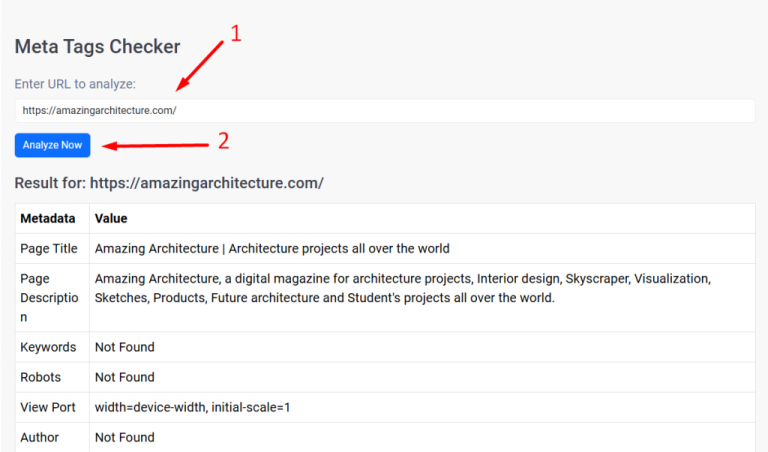 Website Meta Tags Checker | Free SEO Tools